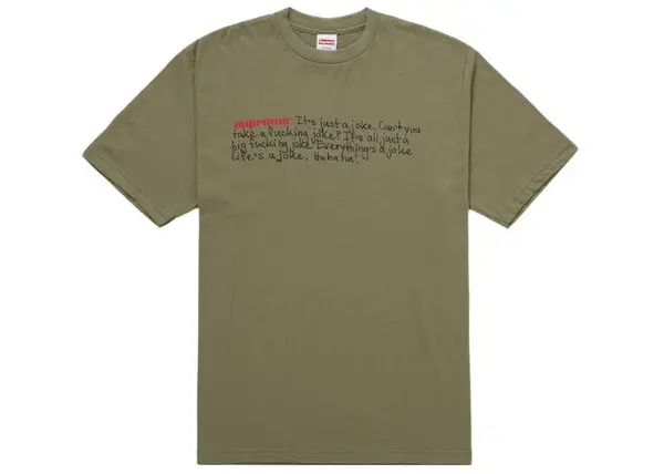 Supreme Joke Tee Shirt - Light Olive