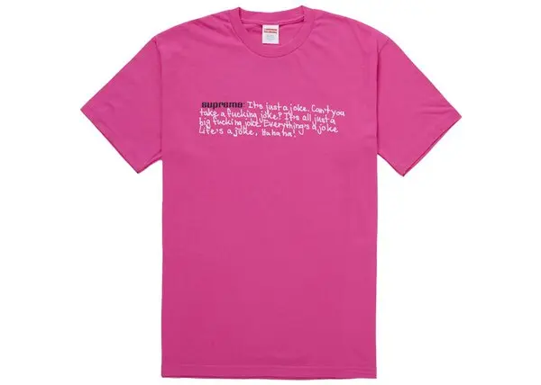 Supreme Joke Tee Shirt - Fuchsia