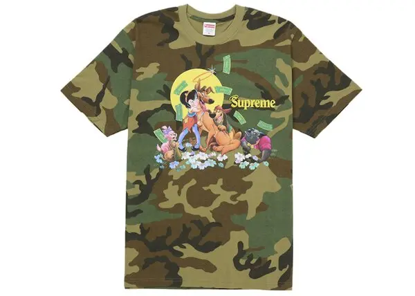 Supreme All Dogs Go To Heaven Tee Shirt - Woodland Camo