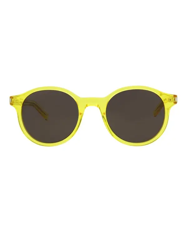 Saint Laurent Round-frame Acetate Sunglasses - Yellow Black (sl521/30013043/009)