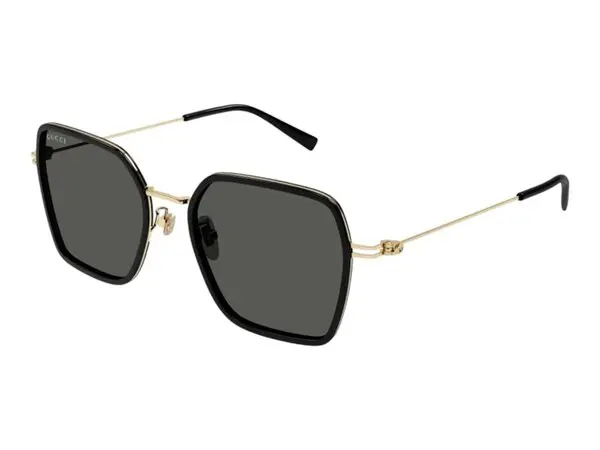 Gucci Square Sunglasses - Black Gold Grey (gg1850sa/001)