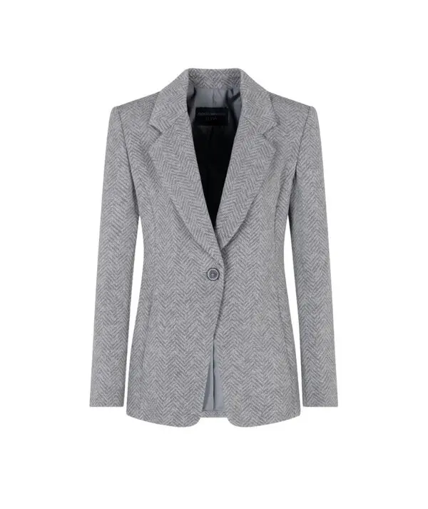 Emporio Armani Icon Chevron Viscose Blend Single-breasted Blazer