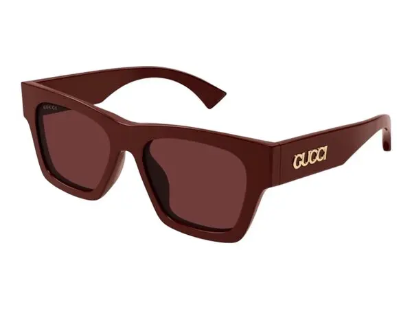 Gucci Rectangular Full Rim Sunglasses - Burgundy Red (gg1835sa/003)