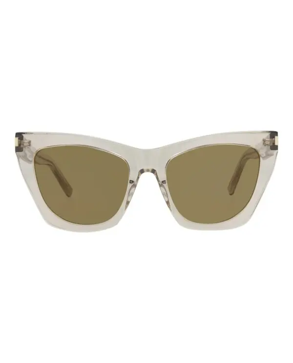 Saint Laurent Cat Eye Frame Recycled Acetate Sunglasses - Beige Beige Brown (sl214kate/30002632/032)
