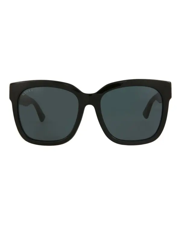 Gucci Rectangle Frame Acetate Sunglasses - Black Black Grey (gg0034san/30013802/001)