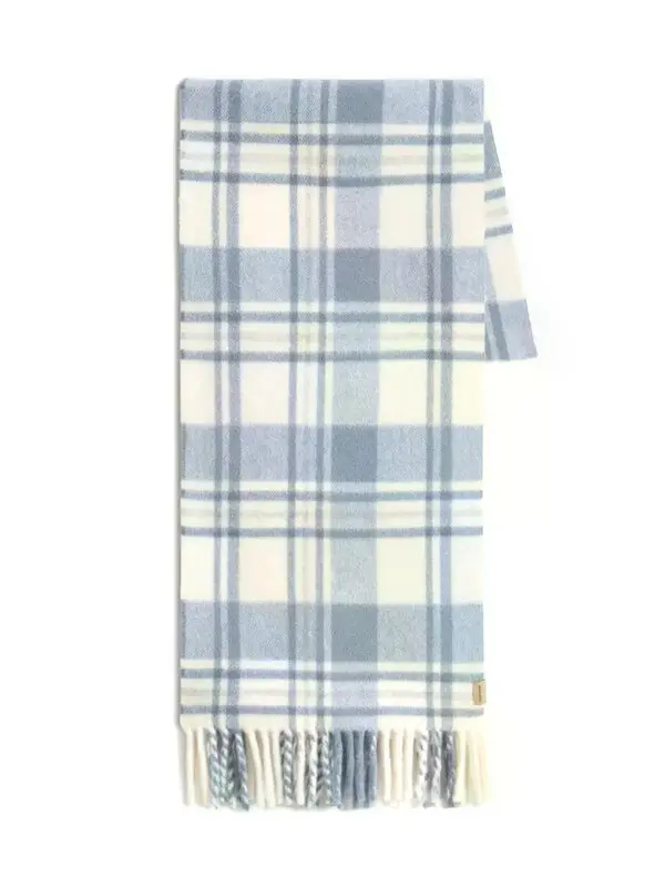 Woolrich Check Fringed Scarf - Blue
