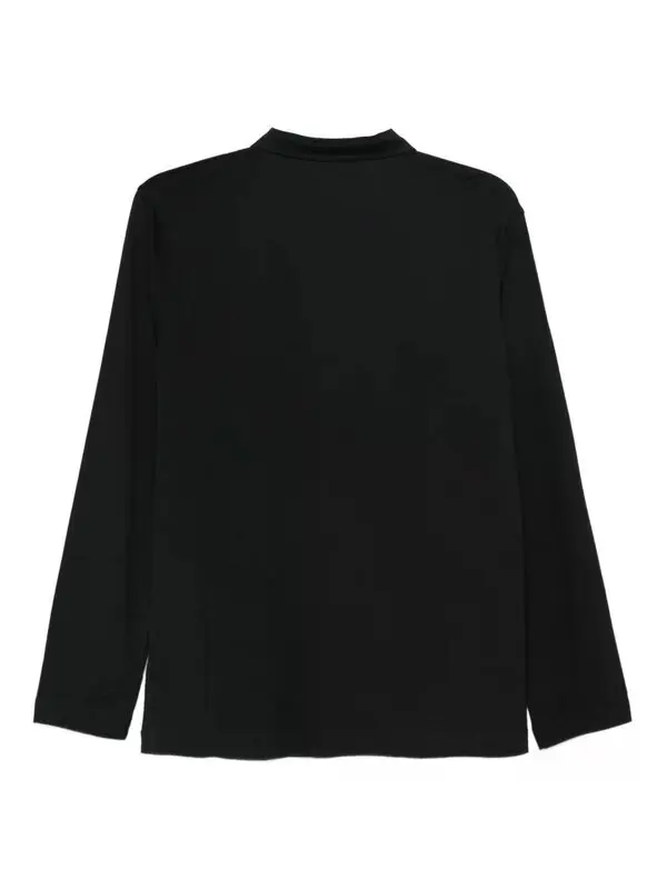 Sunspel Long-sleeve Polo Shirt - Black