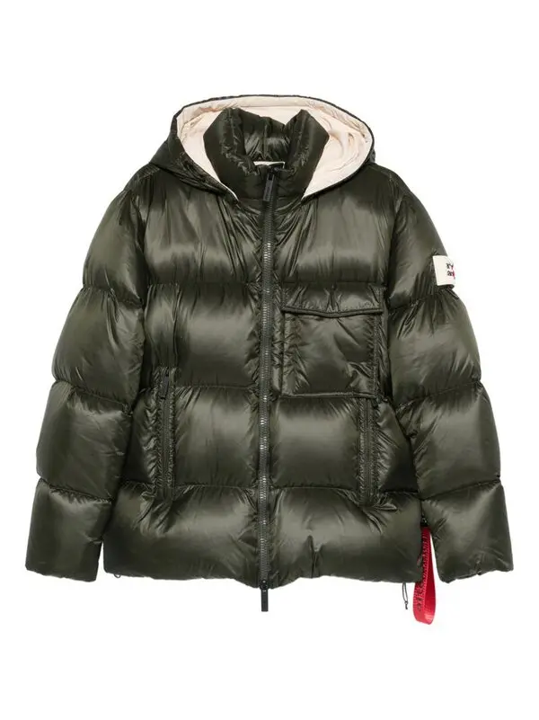 AFTER/LABEL Down Jacket With Hood - Green