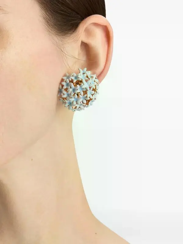 Oscar De La Renta Floral Stud Earrings