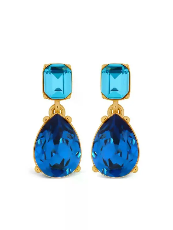 Oscar De La Renta Teardrop Square Earrings - Blue
