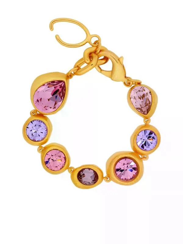 Oscar De La Renta Crystal-embellished Chain-link Bracelet - Pink
