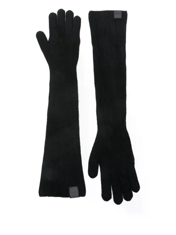 JUUN.J Ribbed Knit Gloves - Black
