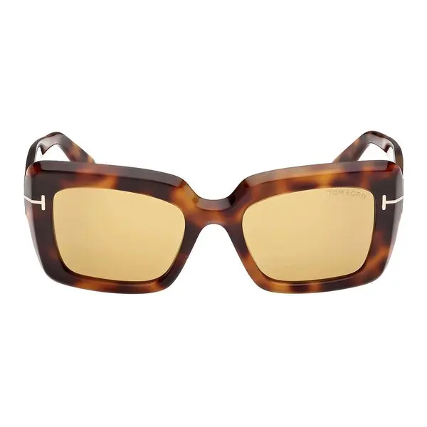 TOM FORD Havana Rectangle Sunglasses - Brown