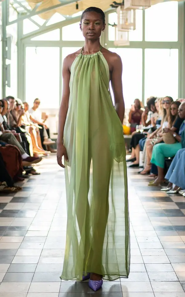 House Of Aama Silk Ombre Maxi Dress - Green | Editorialist