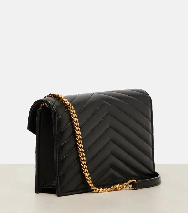 Saint Laurent Cassandre Matelasse Envelope Leather Wallet On Chain