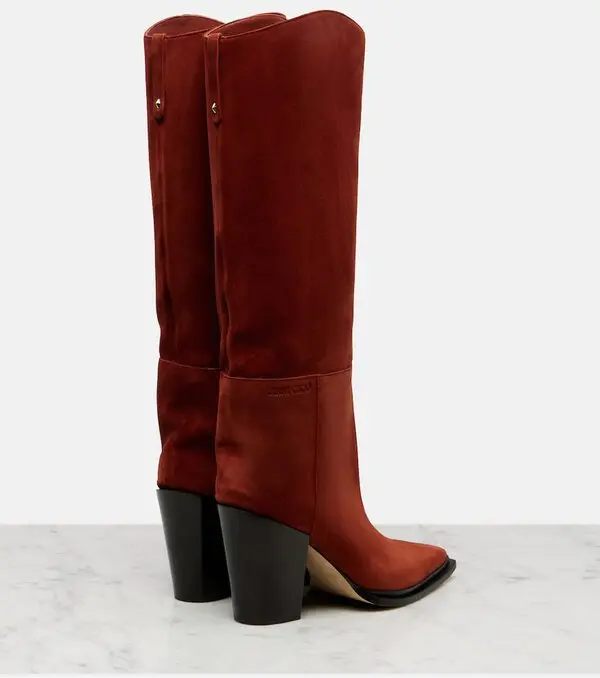 JIMMY CHOO Cece 80 Suede Knee-high Boots