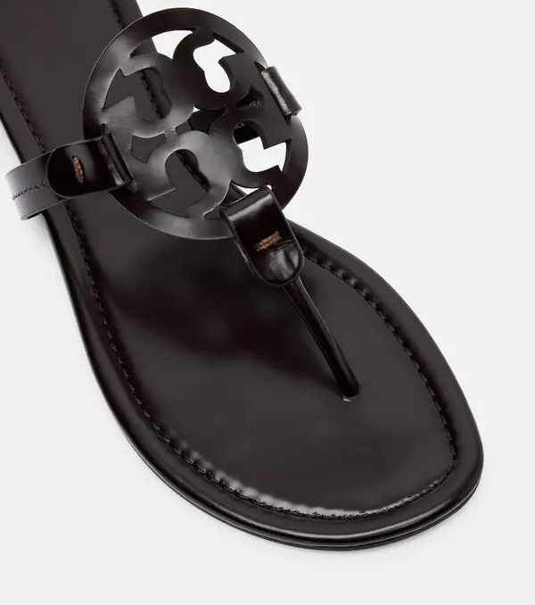 Tory Burch Miller Leather Thong Sandals - Black