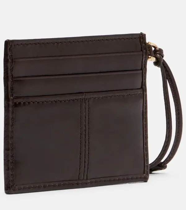 Prada Leather Card Holder - Brown