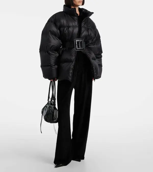 Balenciaga Hourglass Belted Down Jacket