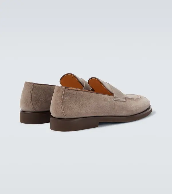 Brunello Cucinelli Suede Penny Loafers - Grey