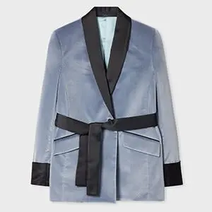 Paul Smith Velvet Contrast-trim Belted Blazer