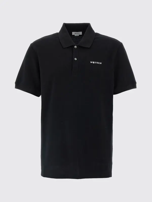 Alexander McQueen Cotton Polo Shirt - Black