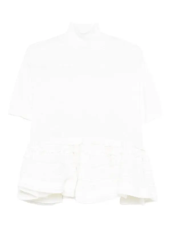 Alaïa Wool Peplum Top - White