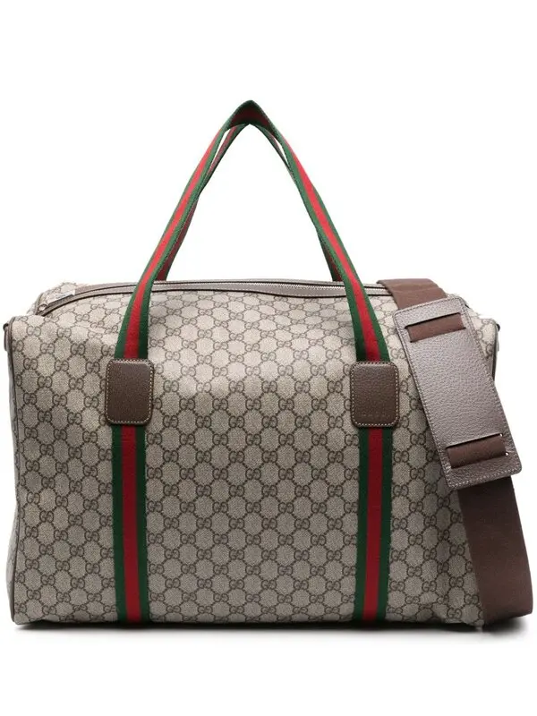 Gucci Duffel Bag With Web Detail - Beige