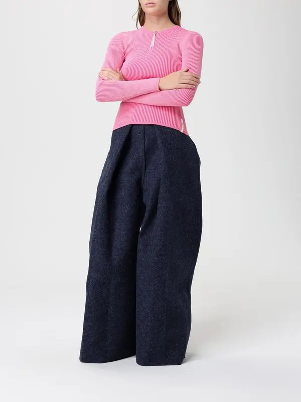 Sunnei Ribbed Knit Top With Zipper Detail