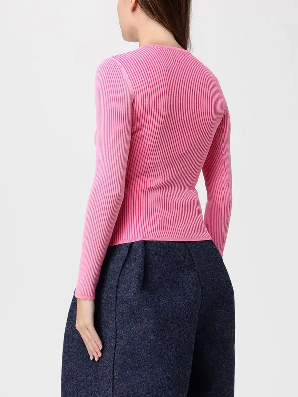 Sunnei Ribbed Knit Top With Zipper Detail