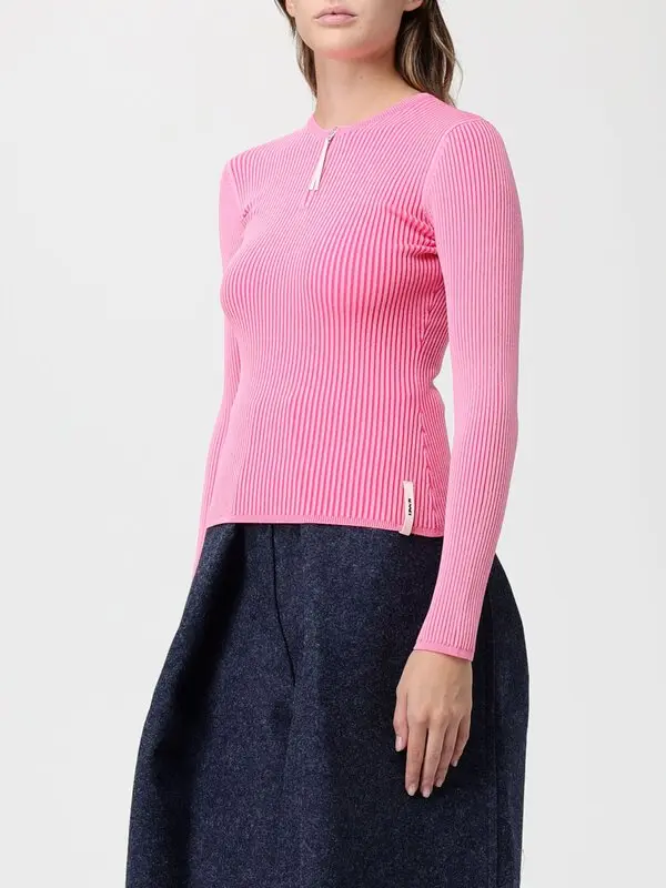 Sunnei Ribbed Knit Top With Zipper Detail