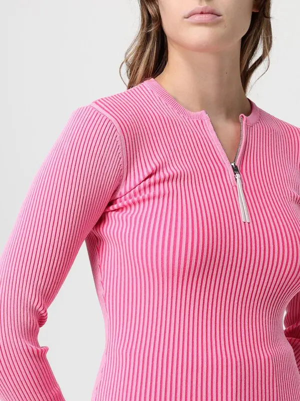 Sunnei Ribbed Knit Top With Zipper Detail