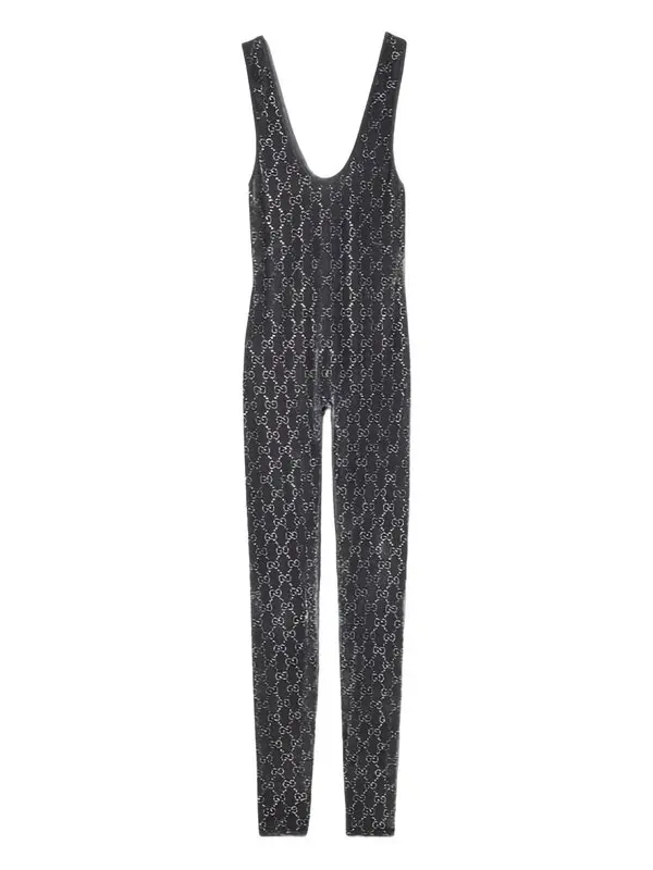 Gucci Gg Crystal Chenille Jumpsuit - Grey