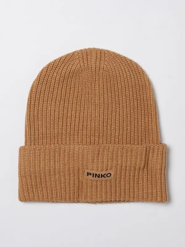 Pinko Ribbed Beanie - Beige