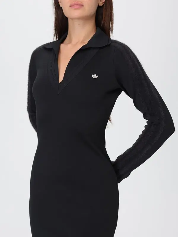 Adidas Originals Logo Ribbed Mini Dress - Black - 10% Off | Editorialist