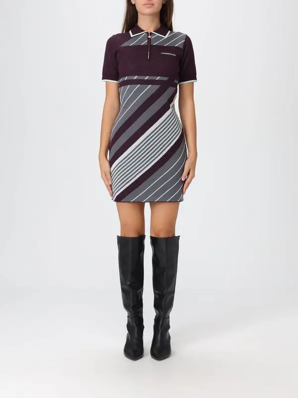 Casablanca Striped Knit Shirt Dress - Multicolor