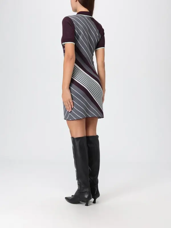 Casablanca Striped Knit Shirt Dress
