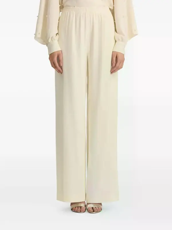 Oscar De La Renta Silk Wide Leg Pants