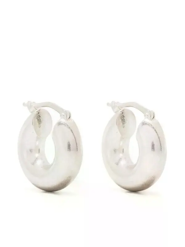 JIL SANDER Sculptural Hoop Earrings - Silver