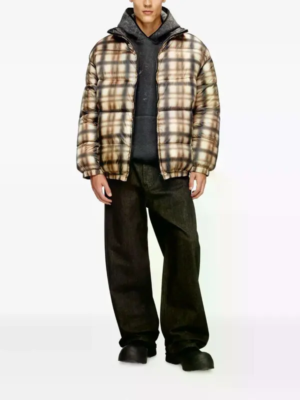 DIESEL® Reversible Jacket With Check Pattern And Drawstring Hem