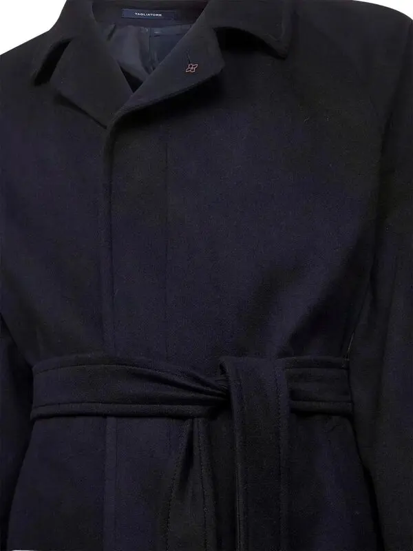 Tagliatore Belted Lapel Coat - Blue