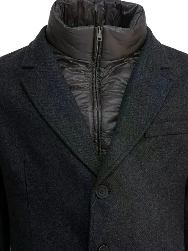 Herno Button Herringbone Coat - Grey