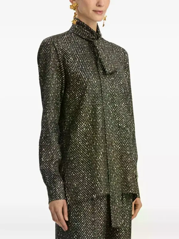 Oscar De La Renta Tie-neck Blouse