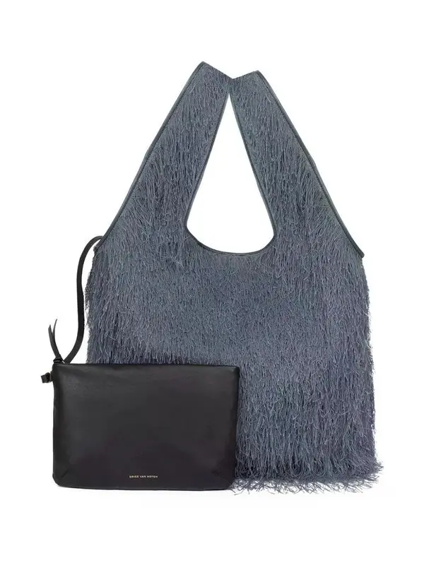 Dries Van Noten Fringed Tote Bag - Grey