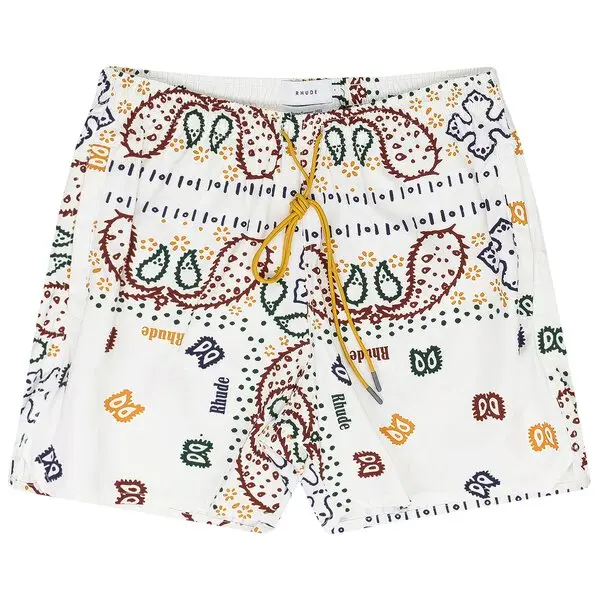 Rhude Logo Swim Trunks - Cream