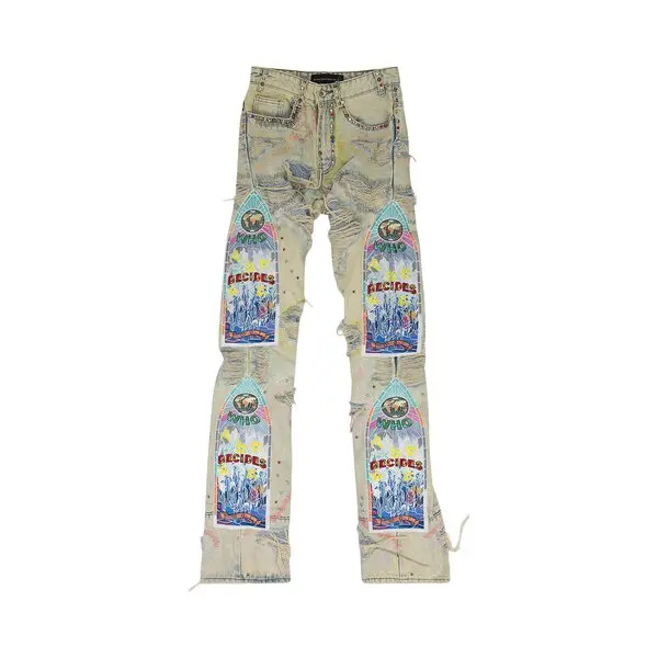 WHO DECIDES WAR Studded Straight Fit Jeans