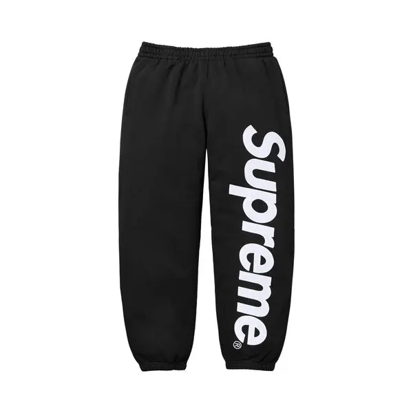 Supreme Satin Appliqué Sweatpant - Black