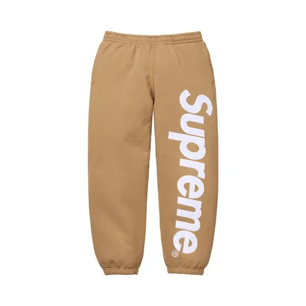 Supreme Satin Appliqué Sweatpant - Tan