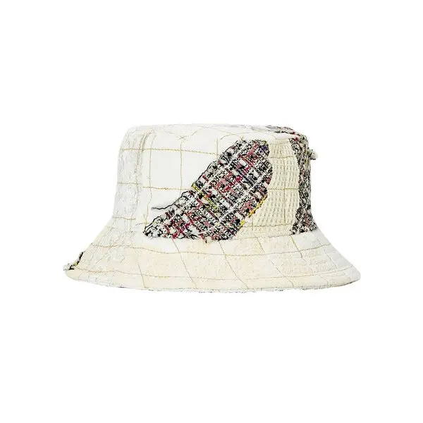 WHO DECIDES WAR BY EV BRAVADO Tweed Patchwork Bucket Hat