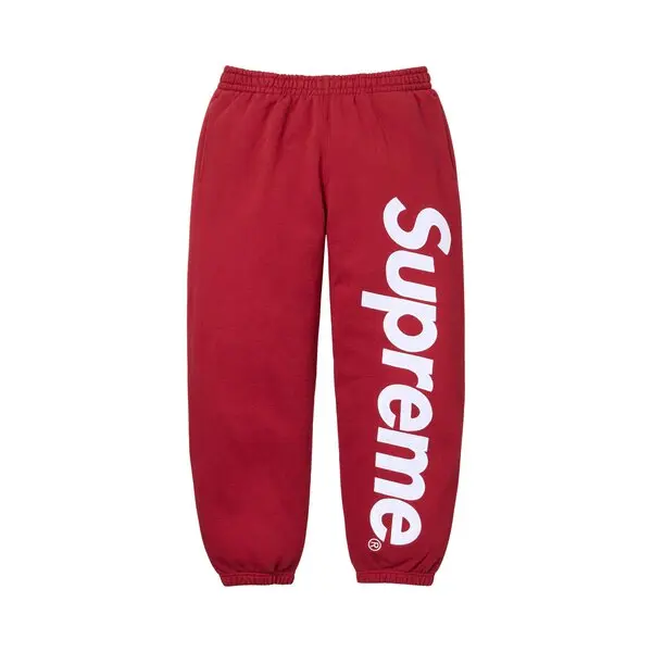 Supreme Satin Appliqué Sweatpant - Red